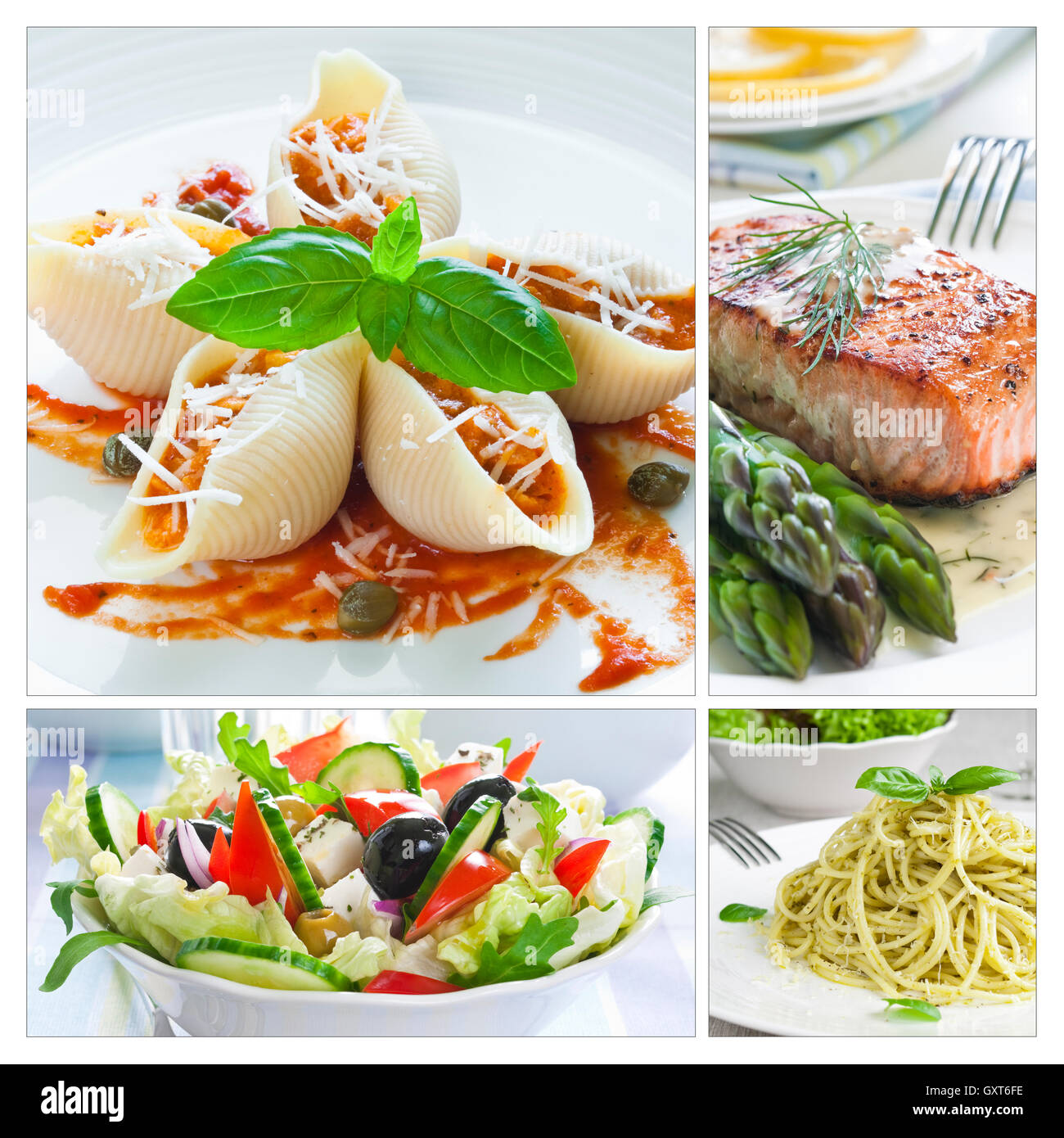 Mediterranean Food Collage Stock Photo - Alamy