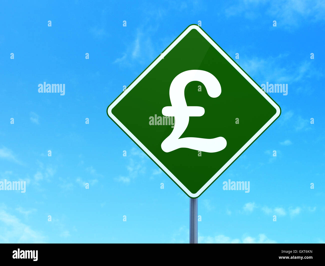 Currency concept: Pound on road sign background Stock Photo - Alamy