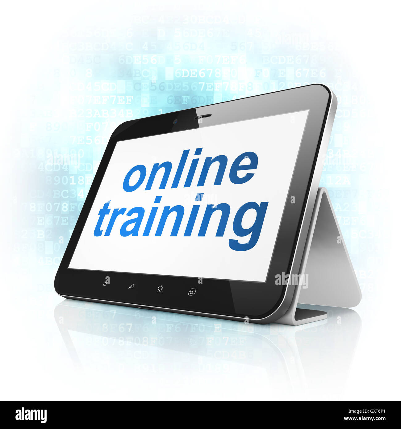 Learning online on tablet Cut Out Stock Images & Pictures - Alamy