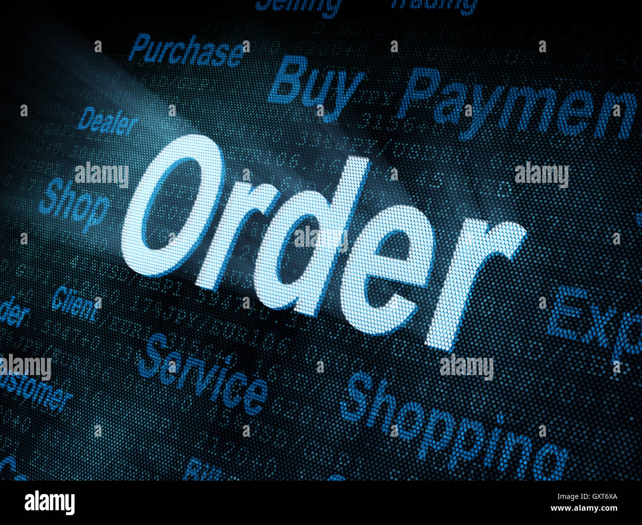 Pixeled word Order on digital screen Stock Photo - Alamy