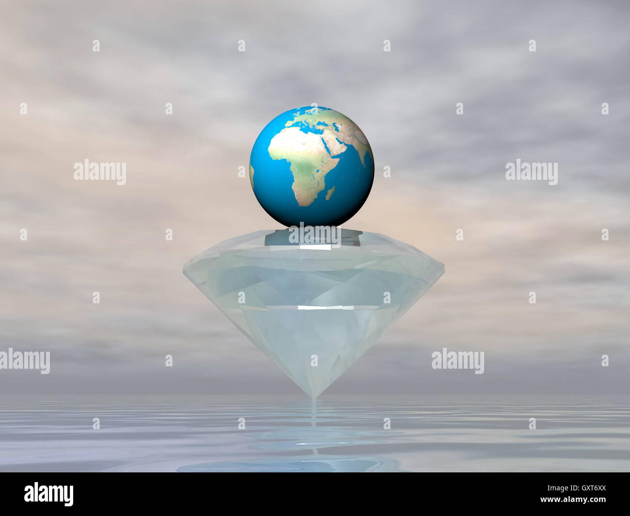 Earth is a diamond - 3D render Stock Photo - Alamy