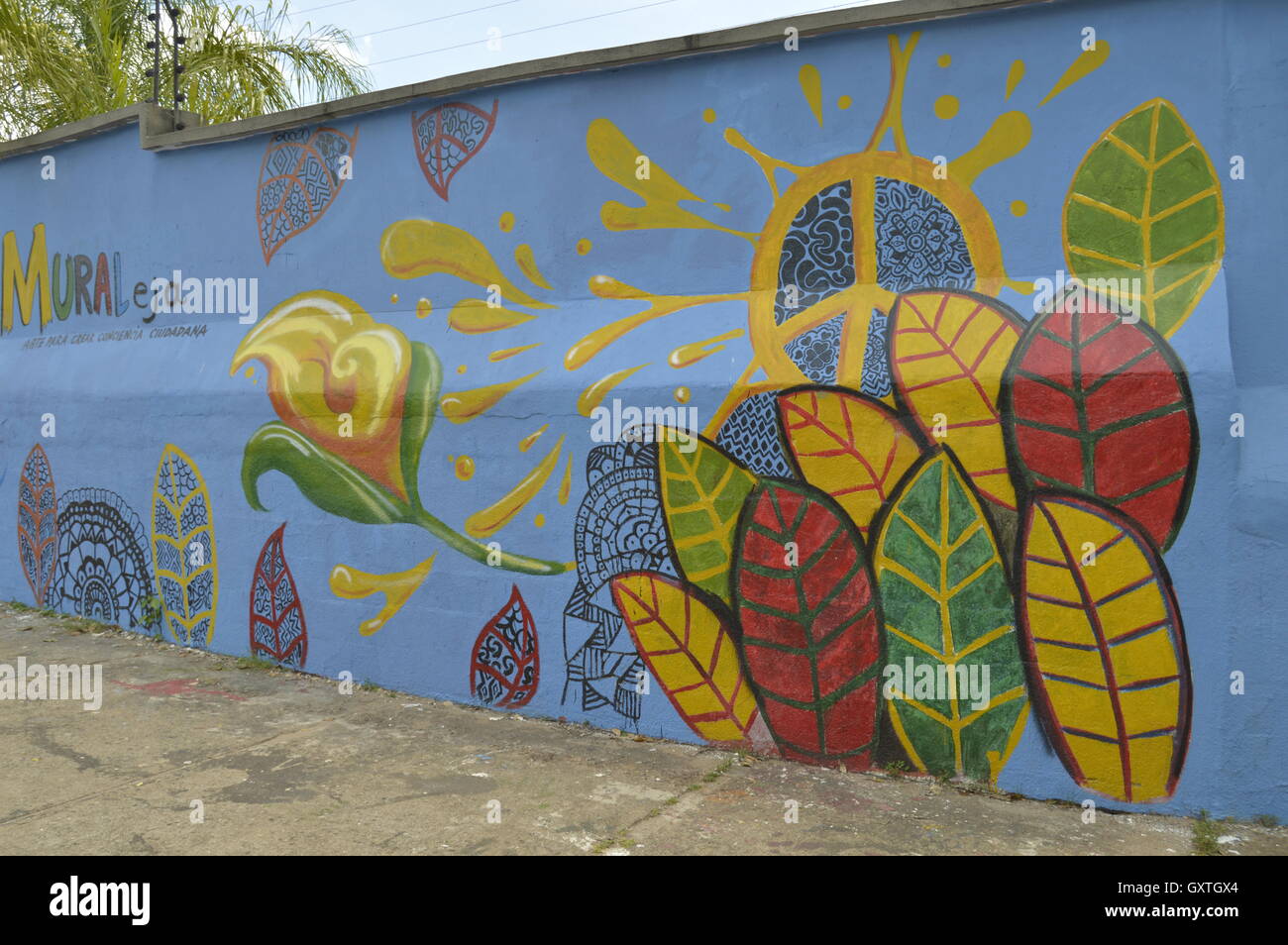 Latin street art abstract mural in puerto ordaz hi-res stock ...