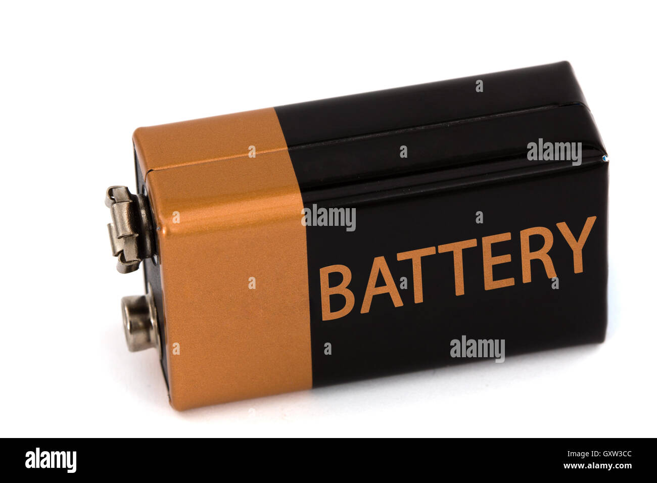 One square battery, isolated on white background Stock Photo - Alamy