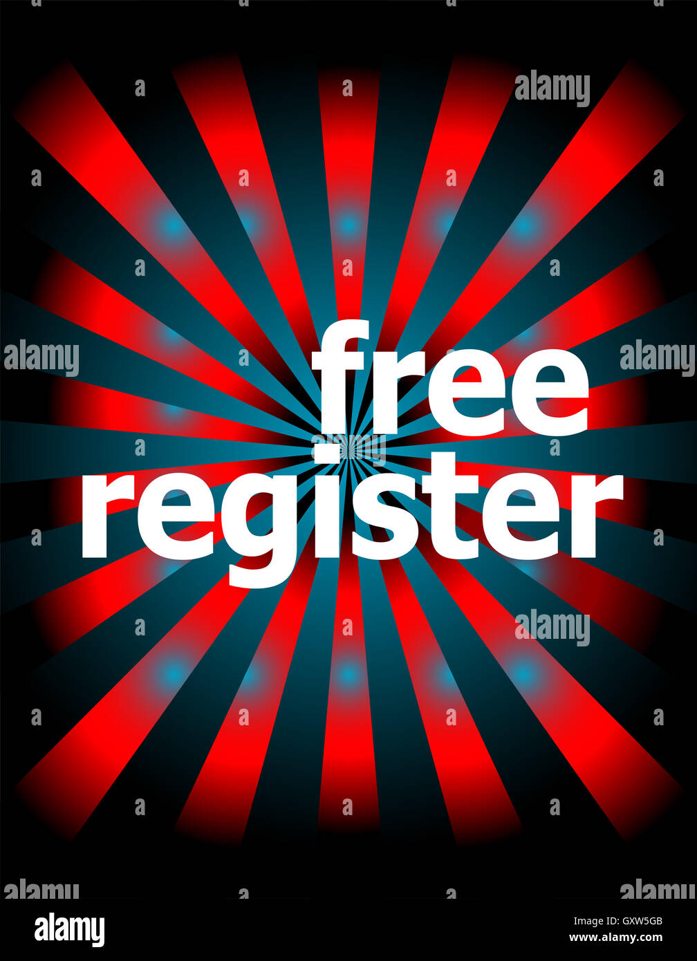free register word with motion rays on background Stock Photo - Alamy