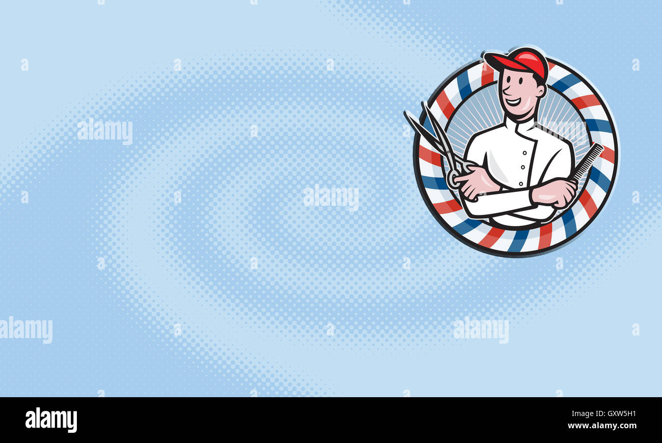 Barber Comb and Scissors Cartoon Stock Photo - Alamy