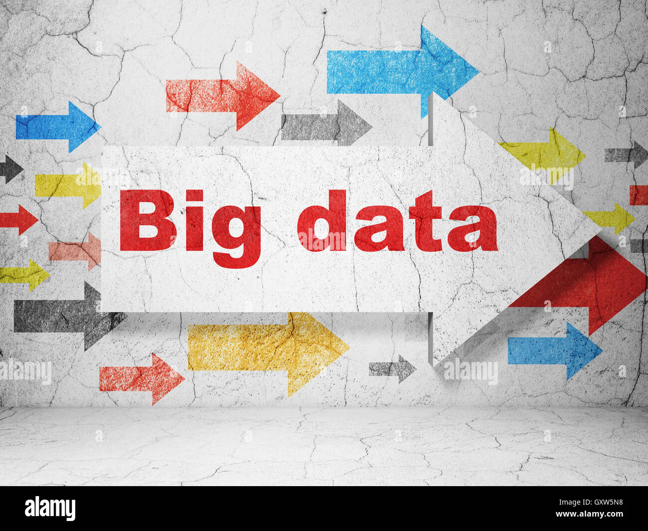 Data concept: arrow whis Big Data on grunge wall background Stock Photo ...