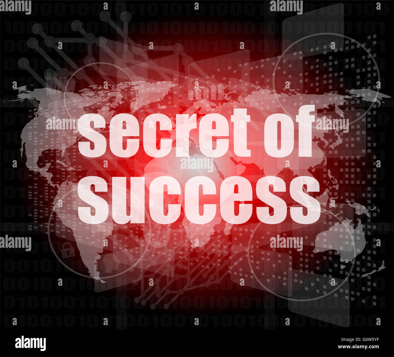 secret of success text on digital touch screen interface Stock Photo ...
