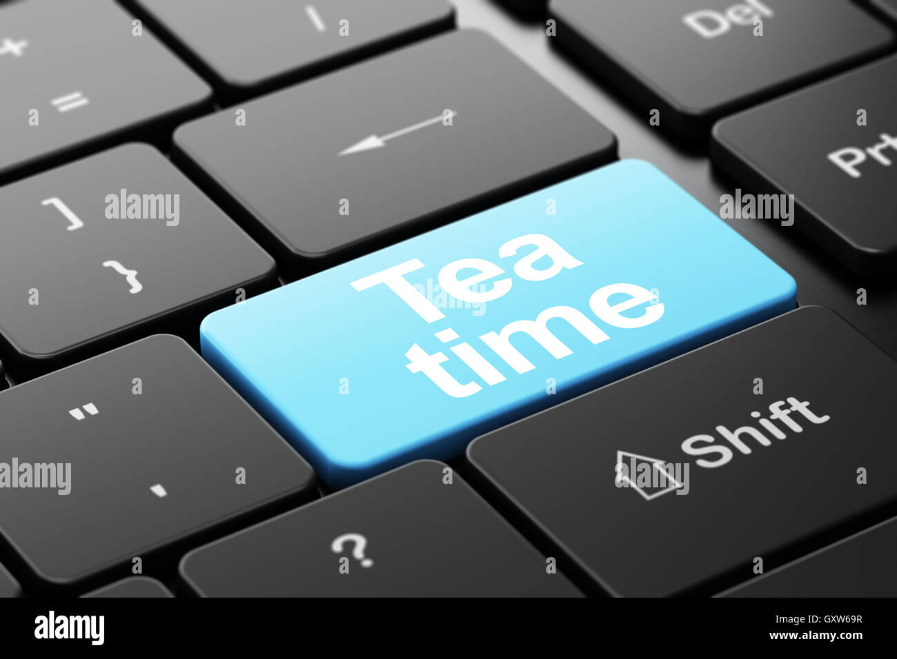 Timeline concept: Tea Time on computer keyboard background Stock Photo ...