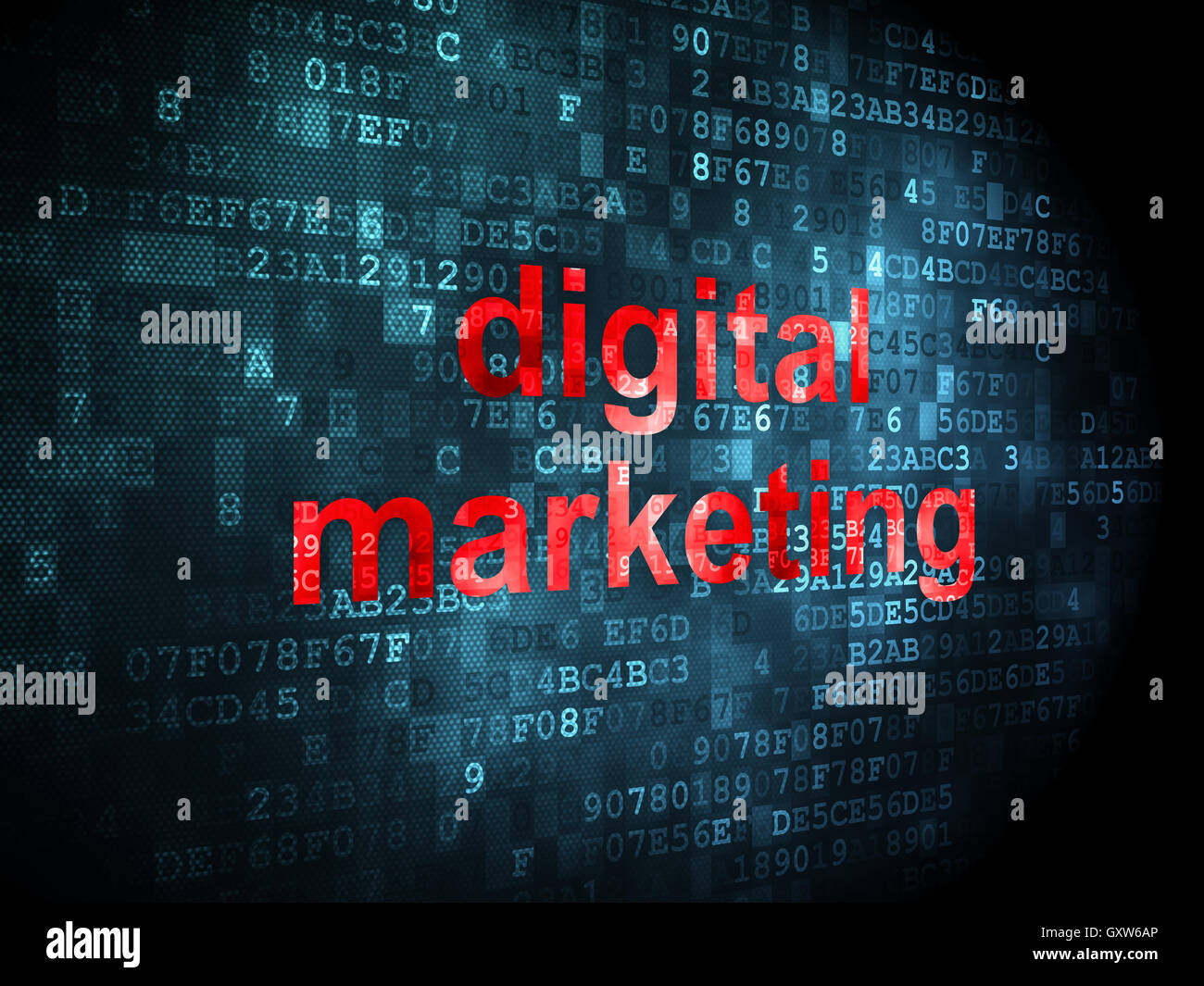 Advertising concept: Digital Marketing on digital background Stock ...