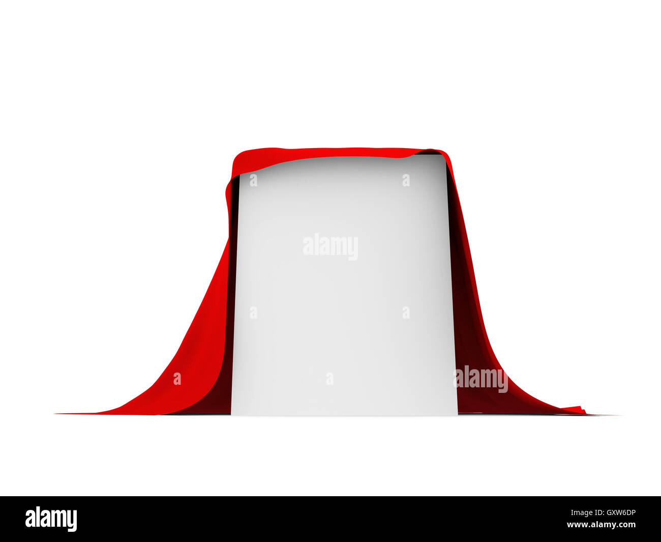 White box covered with red cloth Stock Photo - Alamy