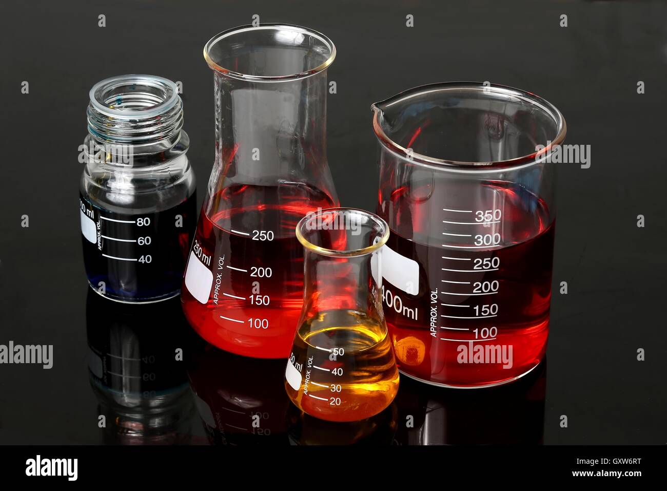 Laboratory Flasks Glassware Stock Photo - Alamy