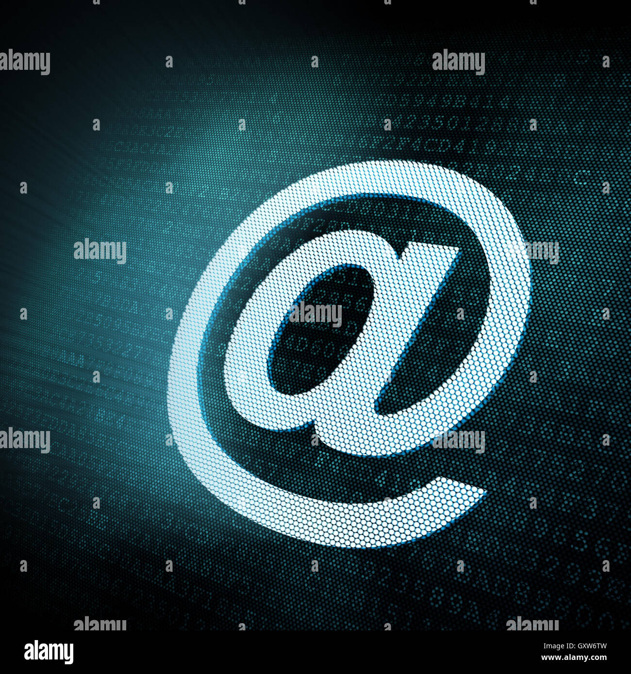 Pixeled email sign illustration Stock Photo - Alamy
