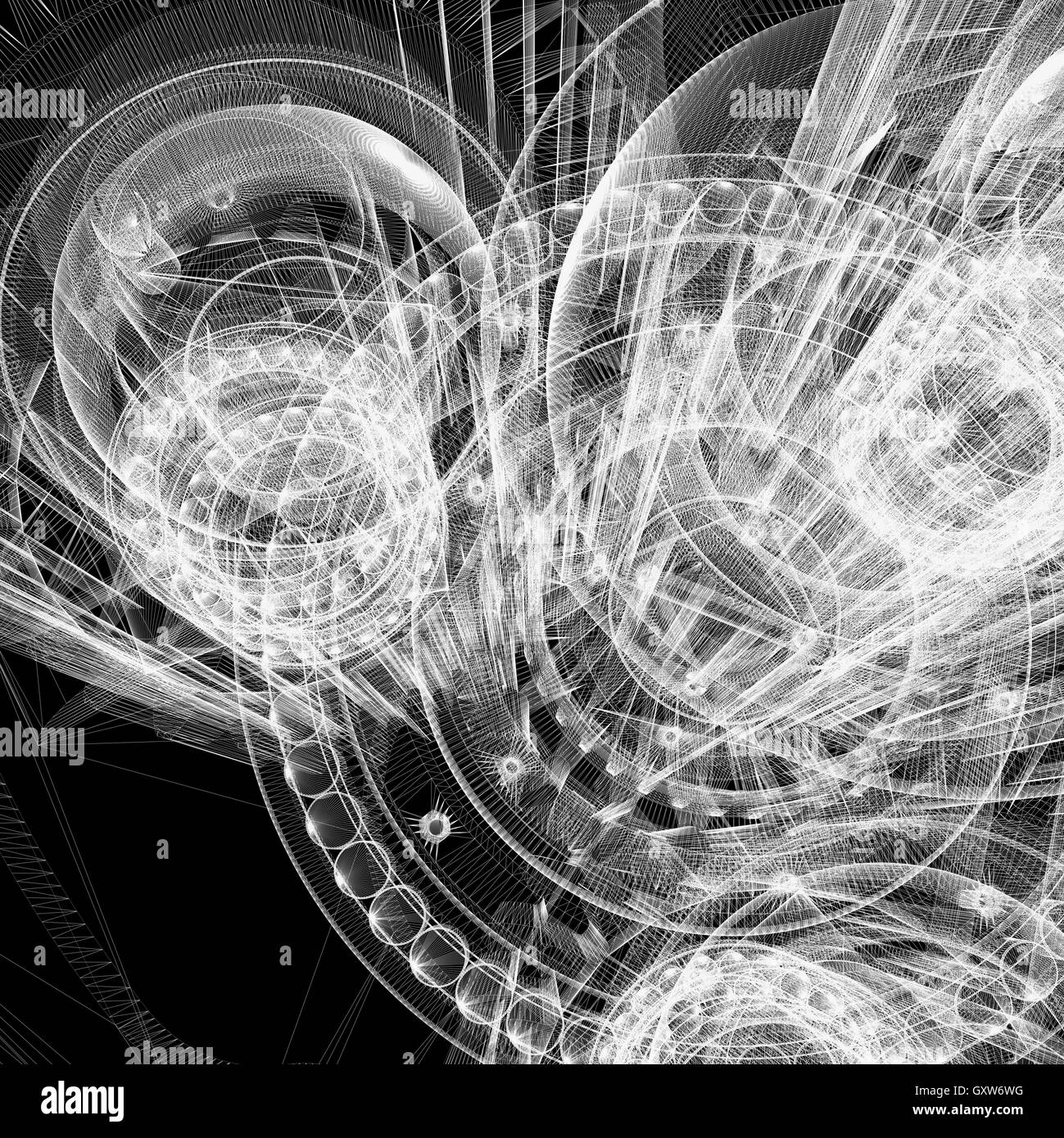 Wire frame gears Stock Photo - Alamy