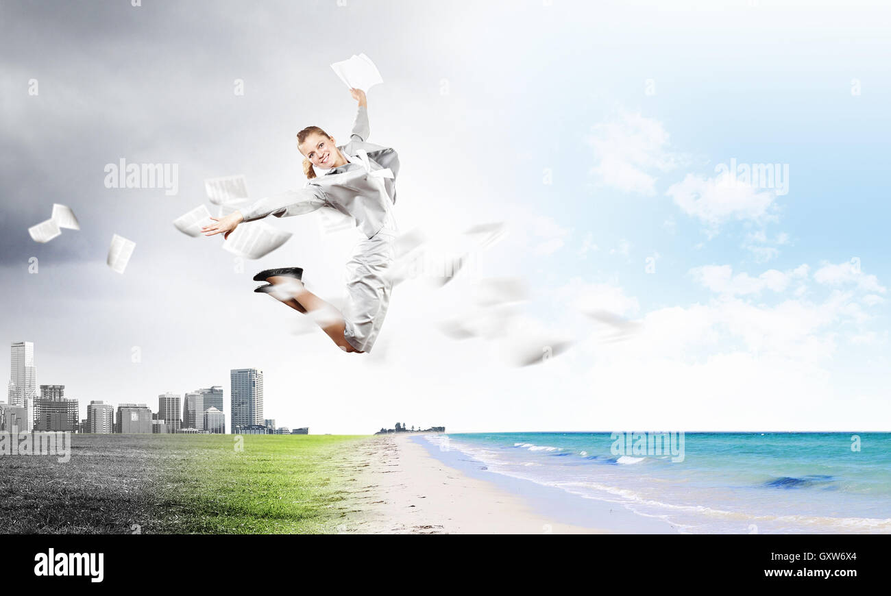 Escape from office work Stock Photo - Alamy