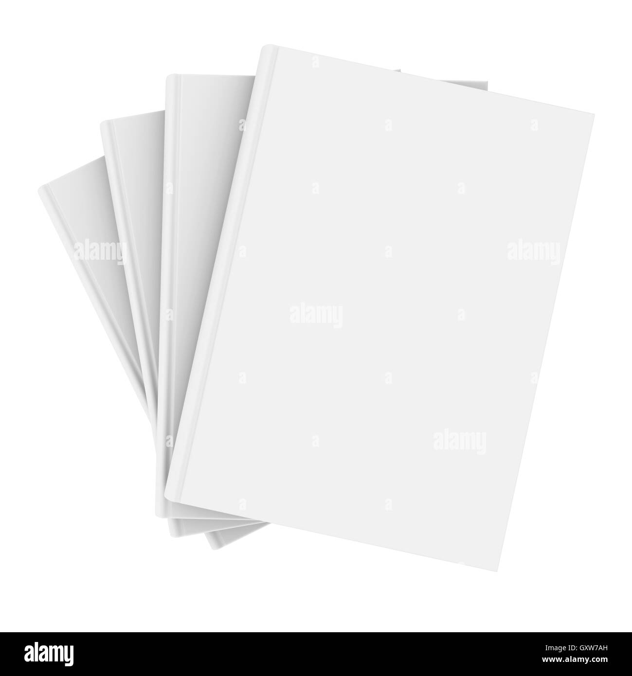 Four white book Stock Photo - Alamy