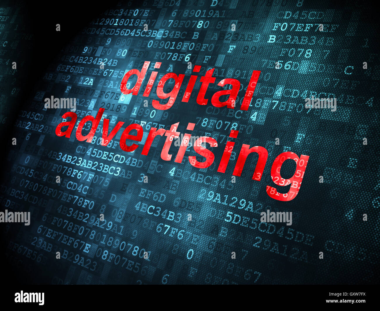 Advertising concept: Digital Advertising on digital background Stock ...