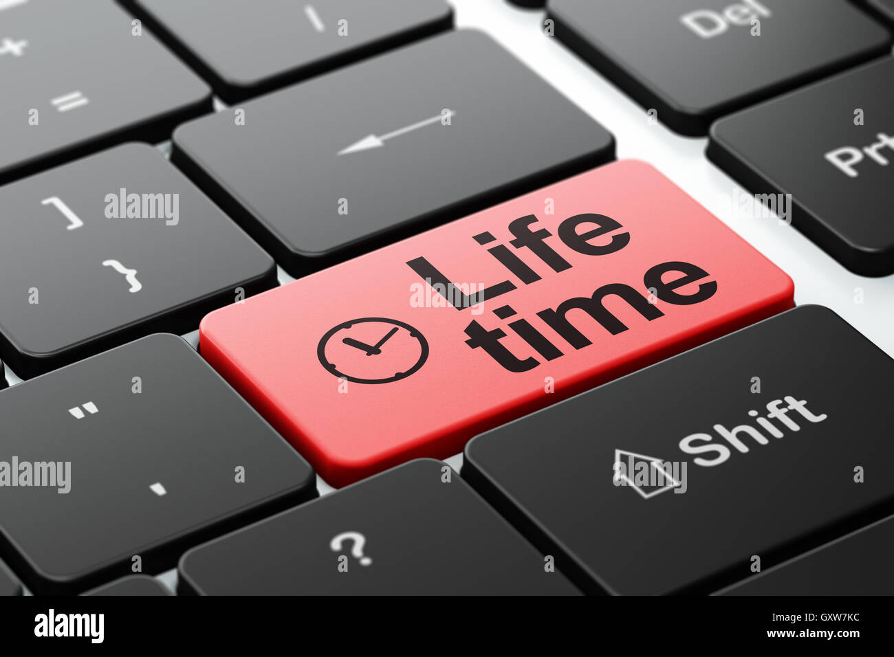 Time concept: Clock and Life Time on computer keyboard background Stock ...