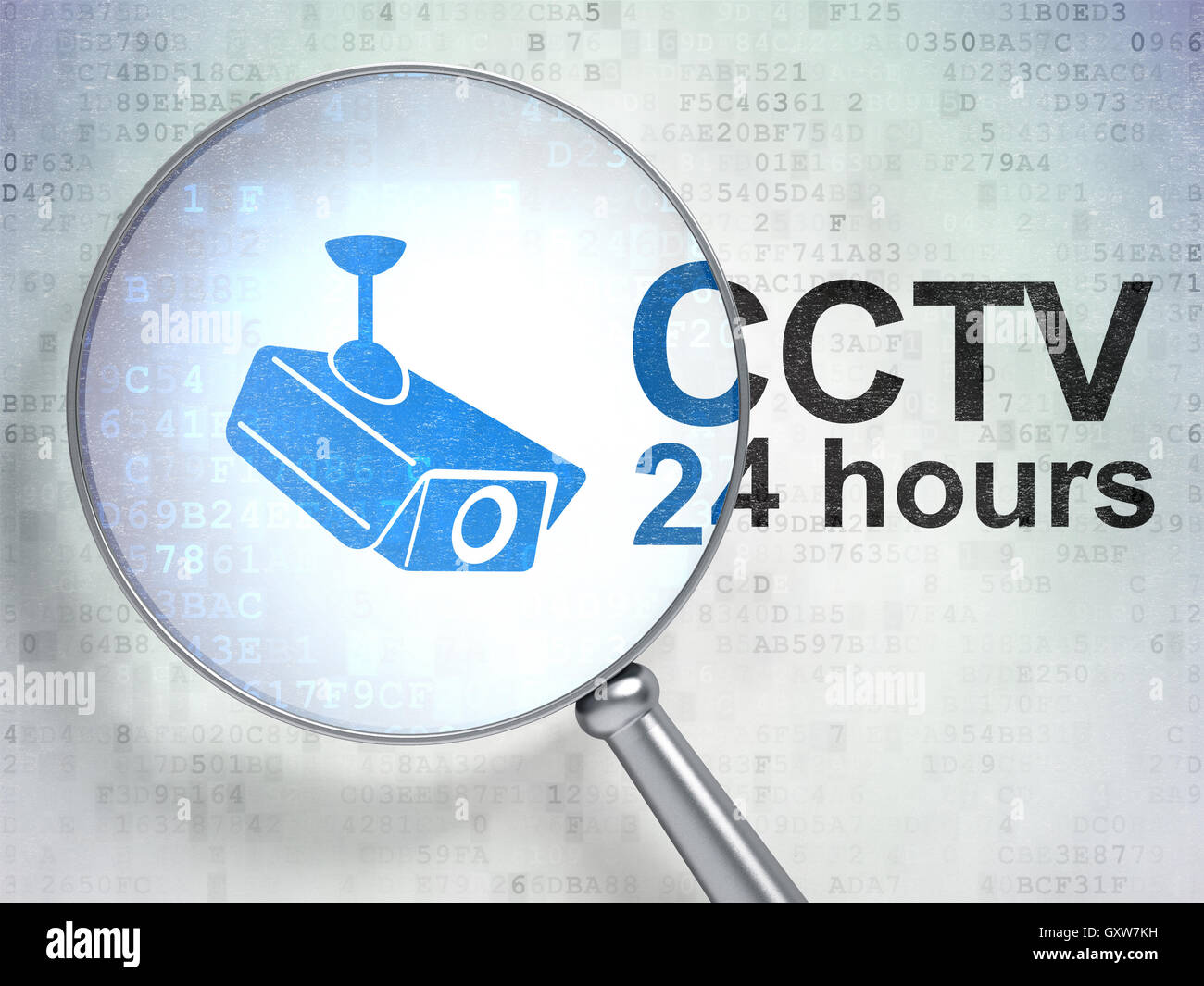 Privacy concept: Cctv Camera and CCTV 24 hours with optical glass Stock ...