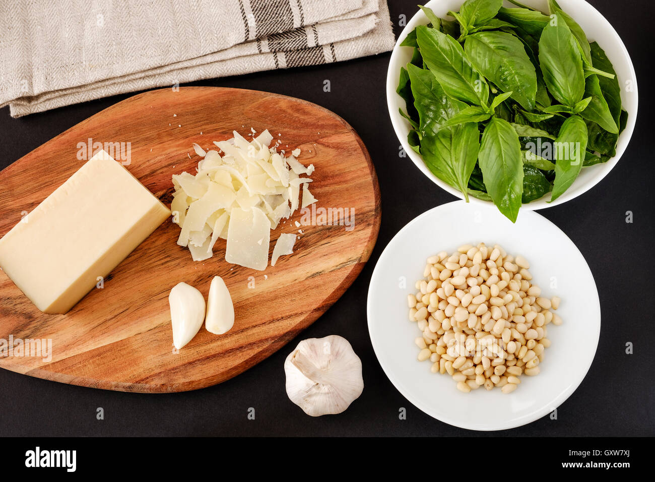 Basil parmesan cheese pine hi-res stock photography and images - Alamy