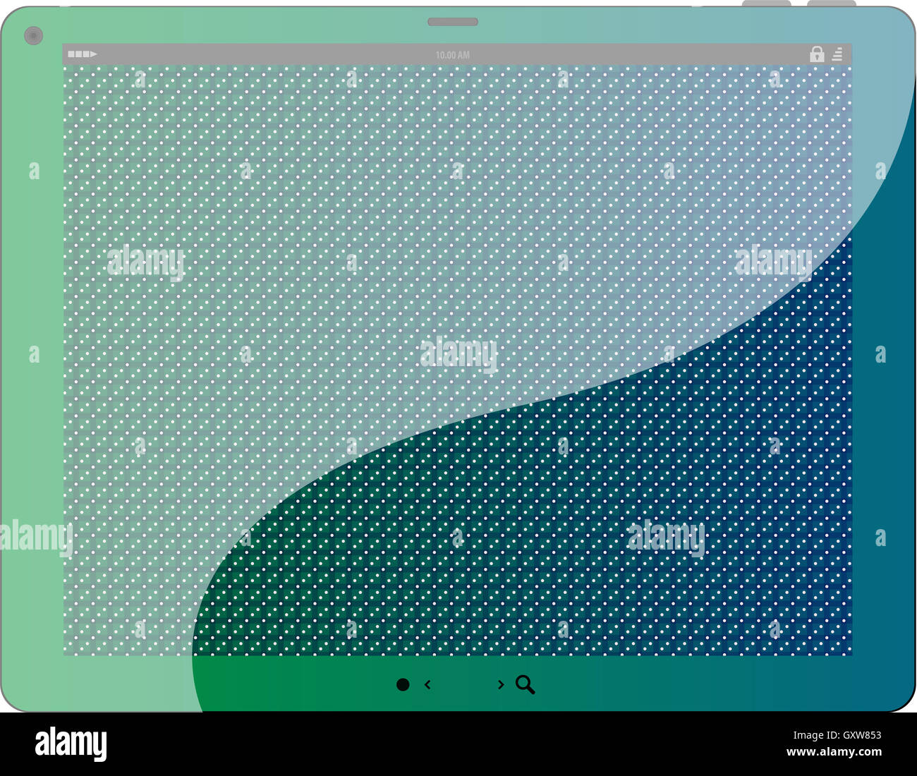 Realistic tablet pc computer with blue screen isolated on white ...