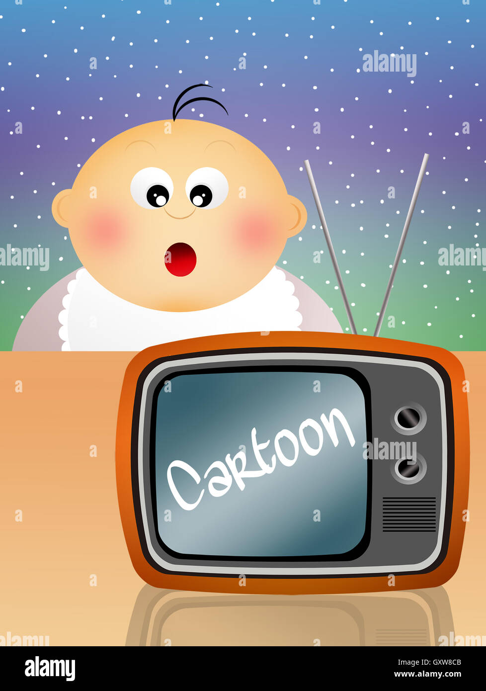 child watch cartoons Stock Photo - Alamy