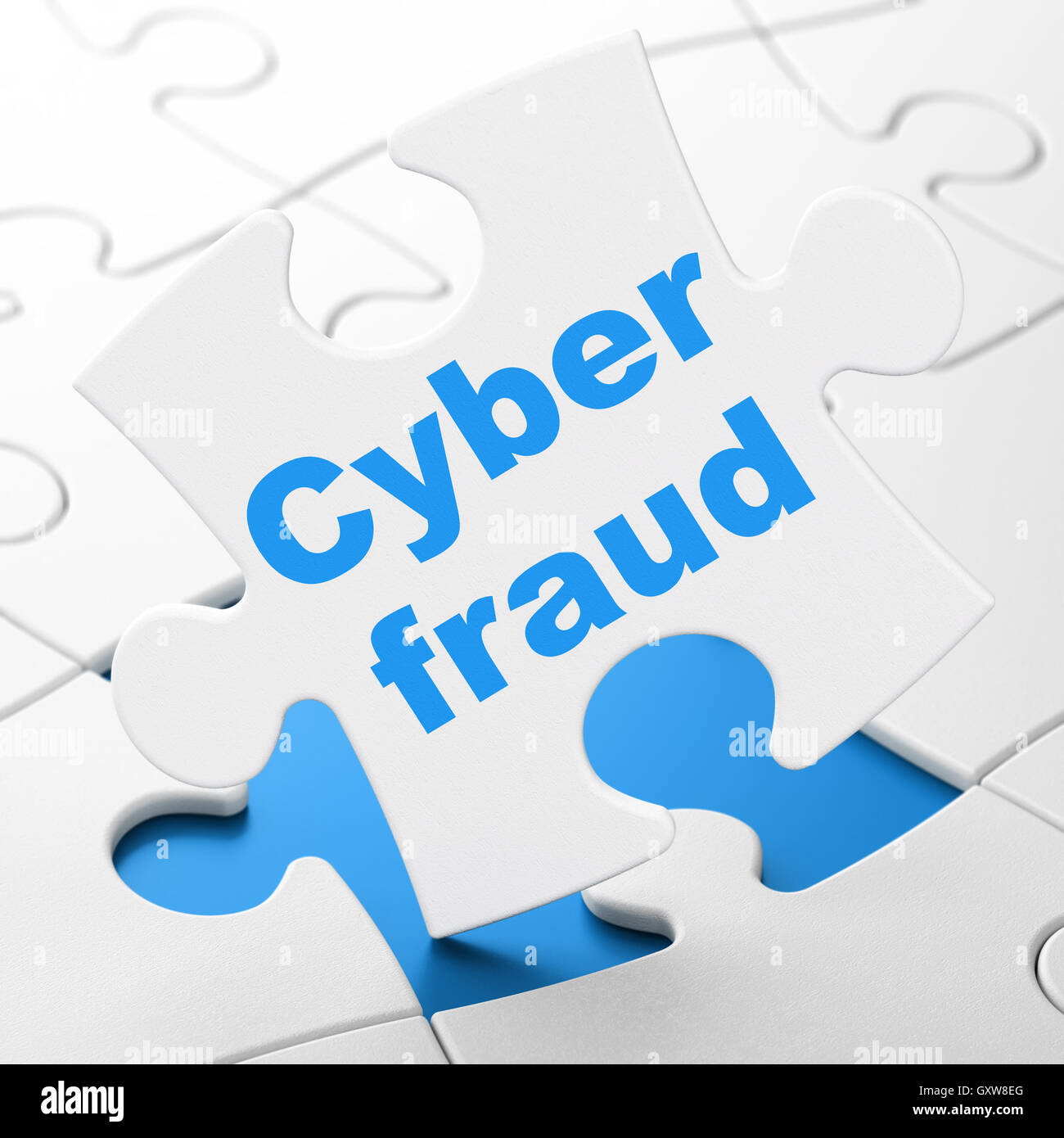 Protection concept: Cyber Fraud on puzzle background Stock Photo - Alamy