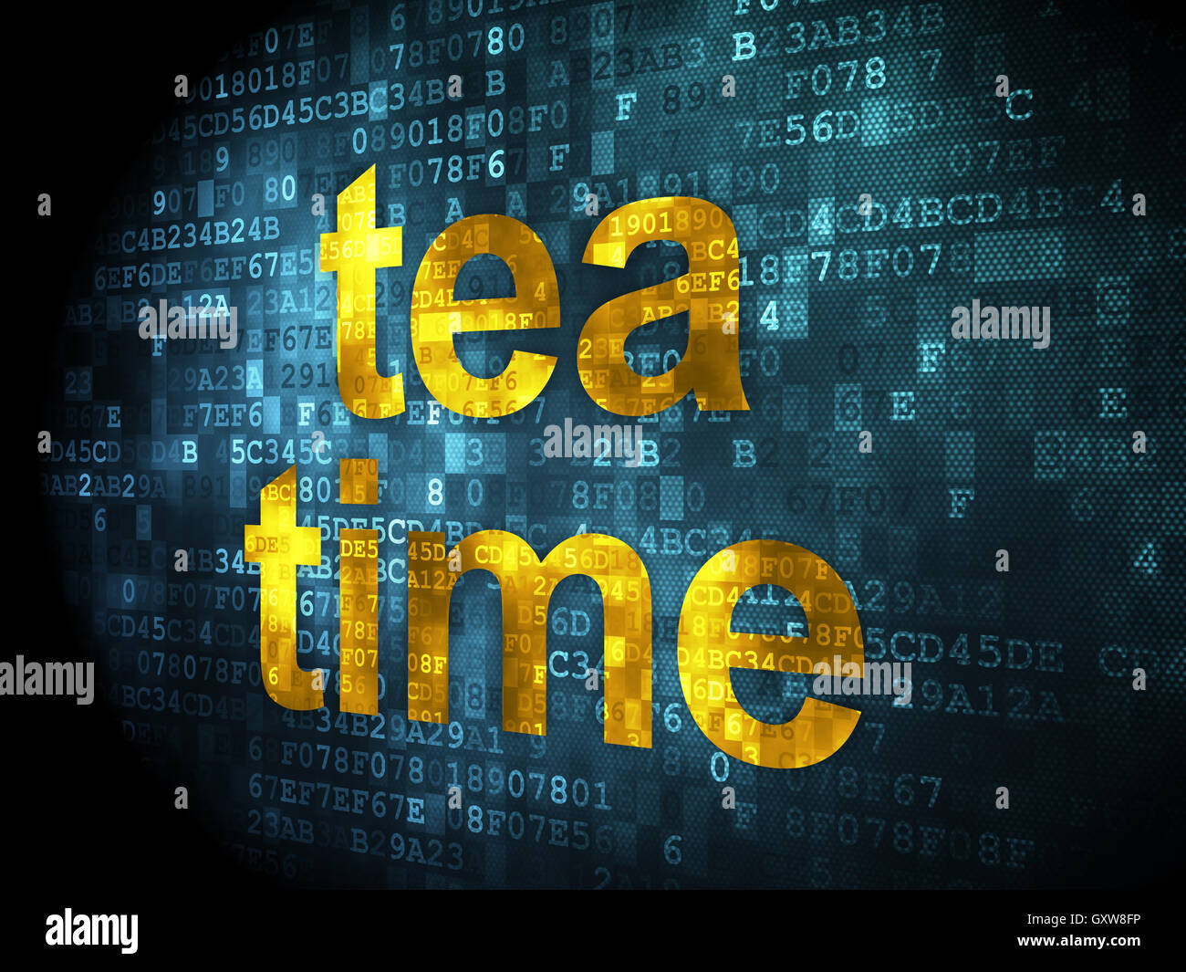 Time concept: Tea Time on digital background Stock Photo - Alamy