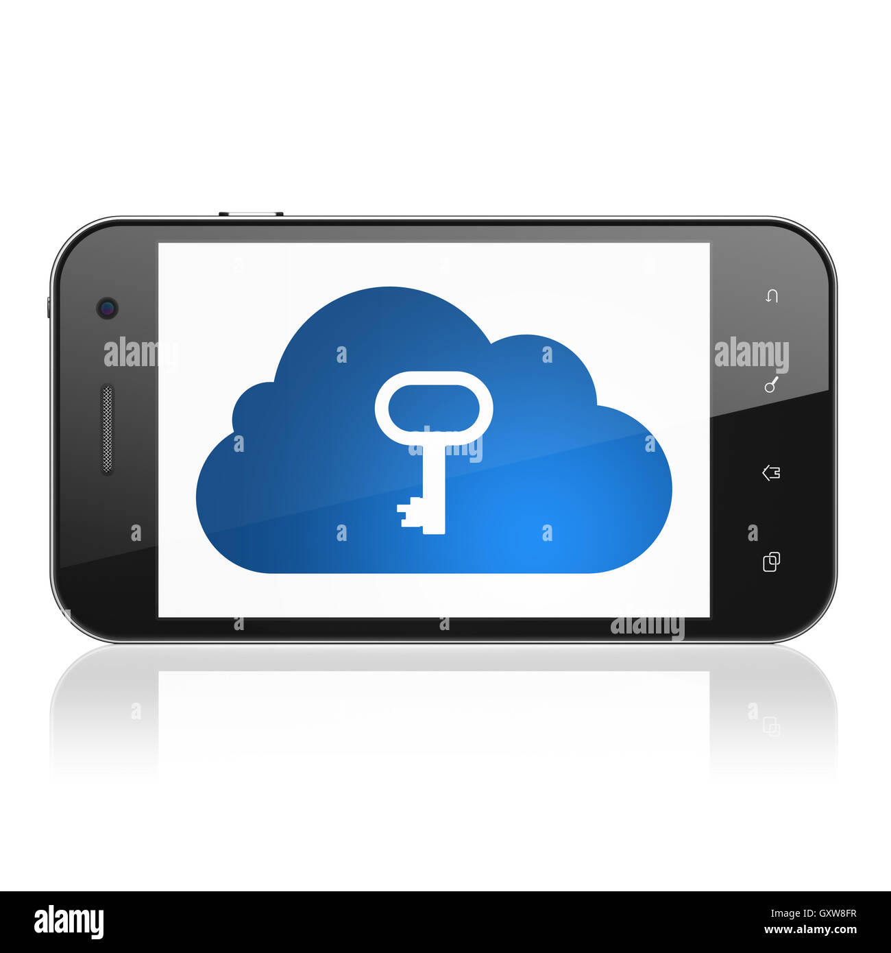 Cloud computing concept: Cloud With Key on smartphone Stock Photo - Alamy