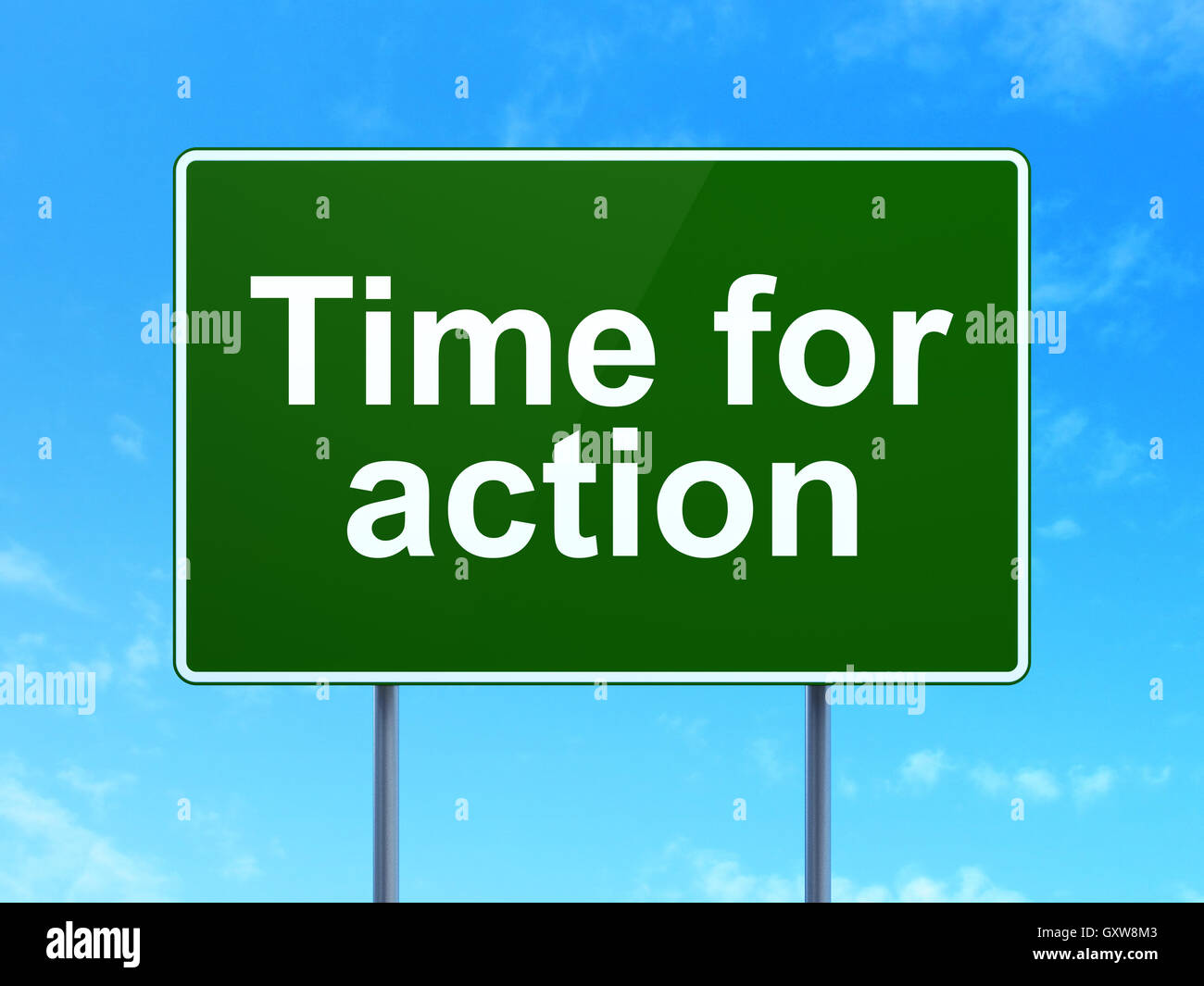 Timeline concept: Time for Action on road sign background Stock Photo ...