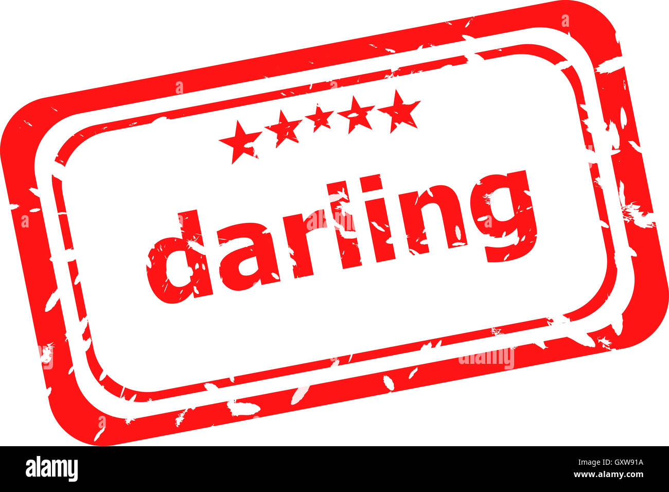 darling word on red rubber old business stamp Stock Photo - Alamy