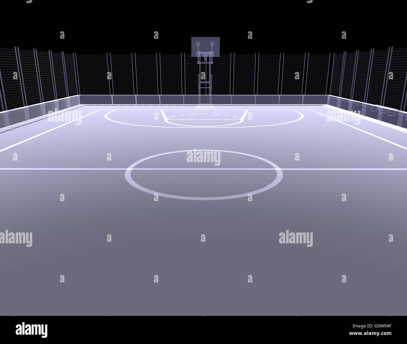 Basketball court. X-ray Stock Photo - Alamy