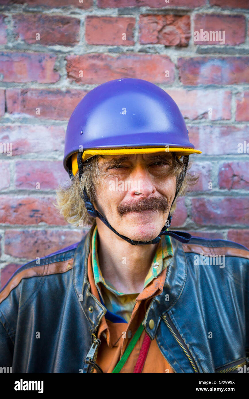 Man in Helmet Stock Photo - Alamy