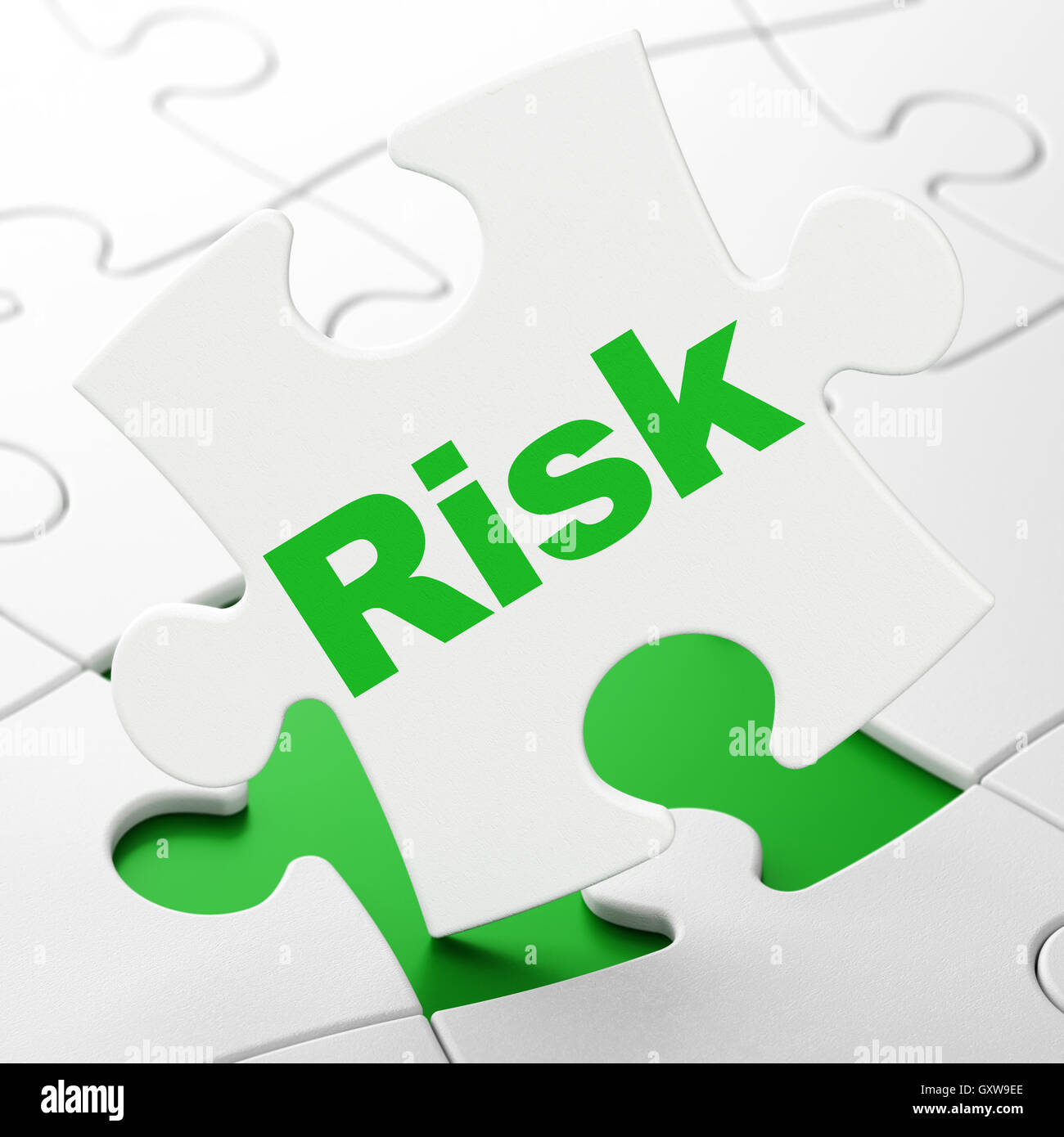 Finance concept: Risk on puzzle background Stock Photo - Alamy