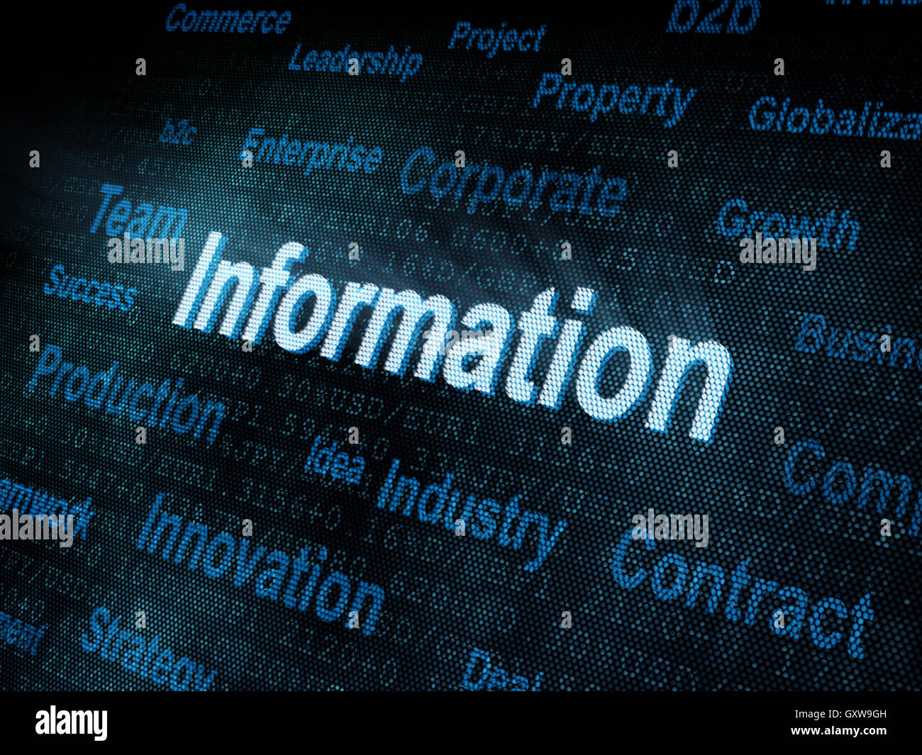 Pixeled word Information on digital screen Stock Photo - Alamy