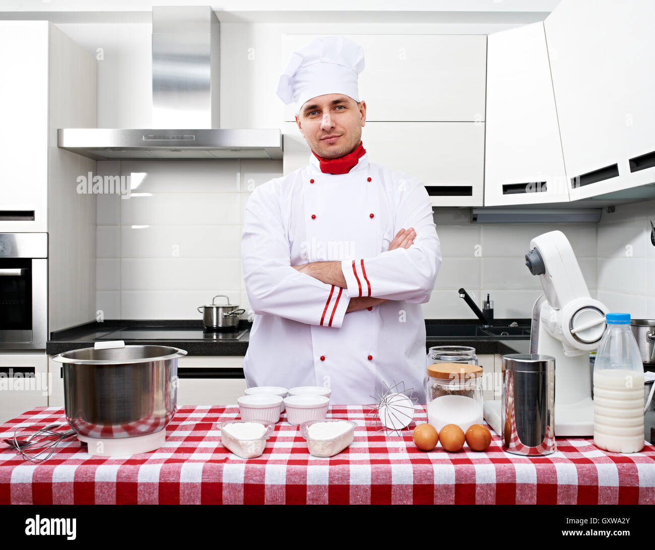Male chef at kitchen Stock Photo - Alamy