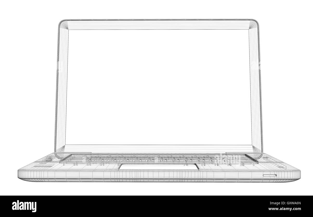 Laptop. Wire frame Stock Photo - Alamy