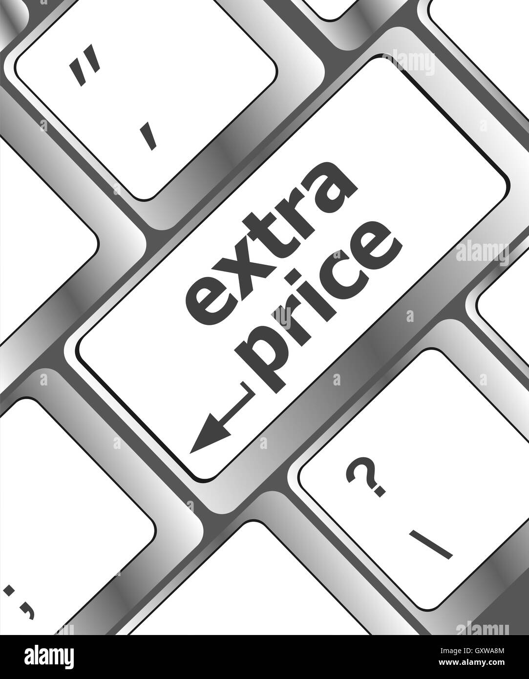 extra price word key or keyboard, discount concept Stock Photo - Alamy