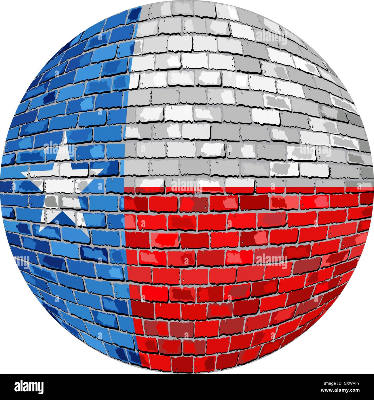 Ball with Texas flag - Illustration, Texas flag sphere in brick style ...