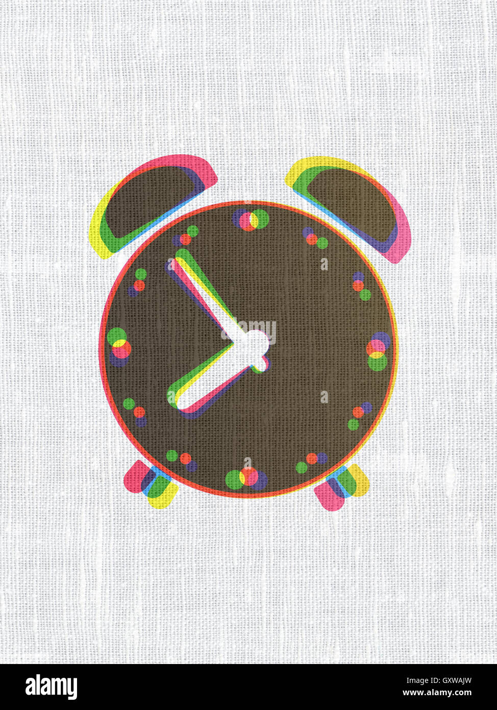 Timeline concept: Alarm Clock on fabric texture background Stock Photo ...