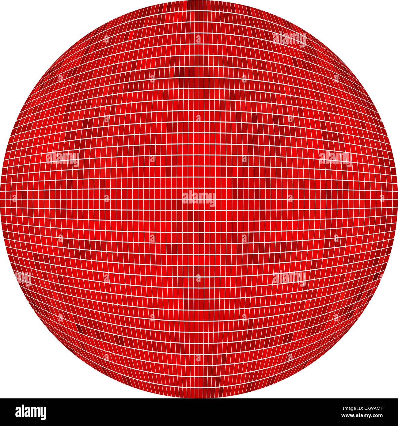 Red Ball in mosaic - Illustration, Red Sphere vector, Abstract Grunge ...