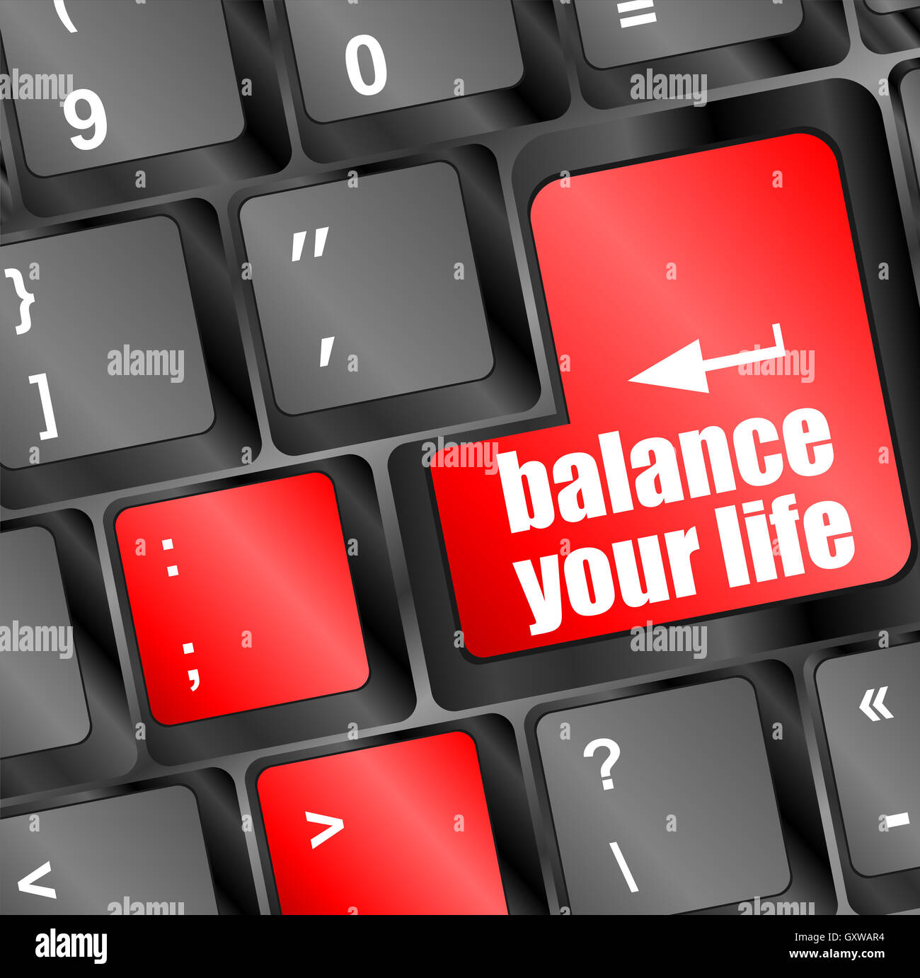 balance your life button on computer keyboard key Stock Photo - Alamy