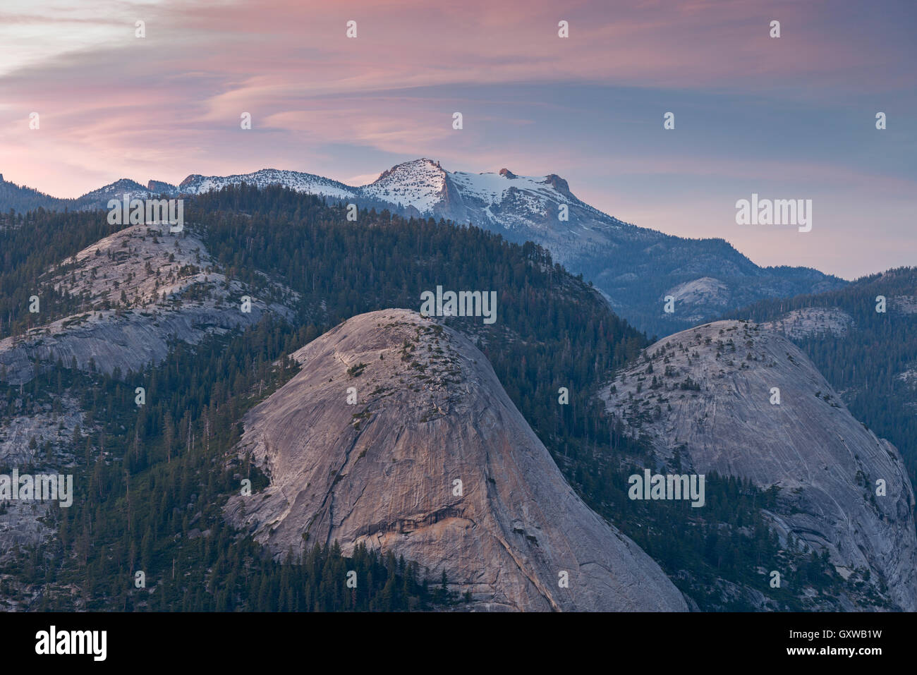 North Dome & Basket Dome with snow covered Mount Hoffmann beyond ...