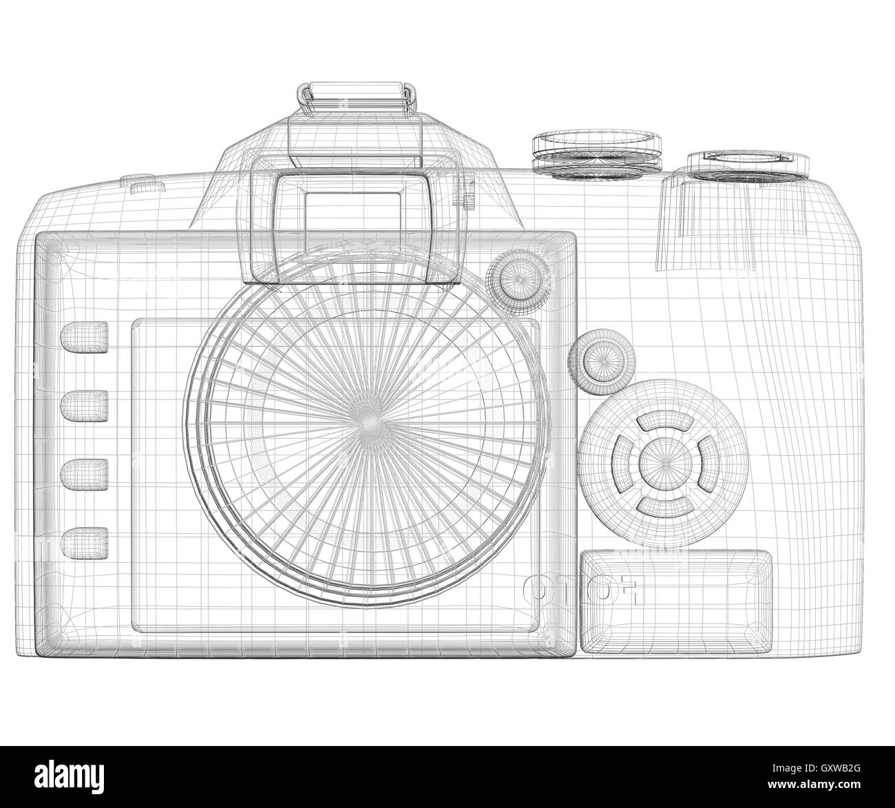 SLR camera. Wire frame Stock Photo - Alamy