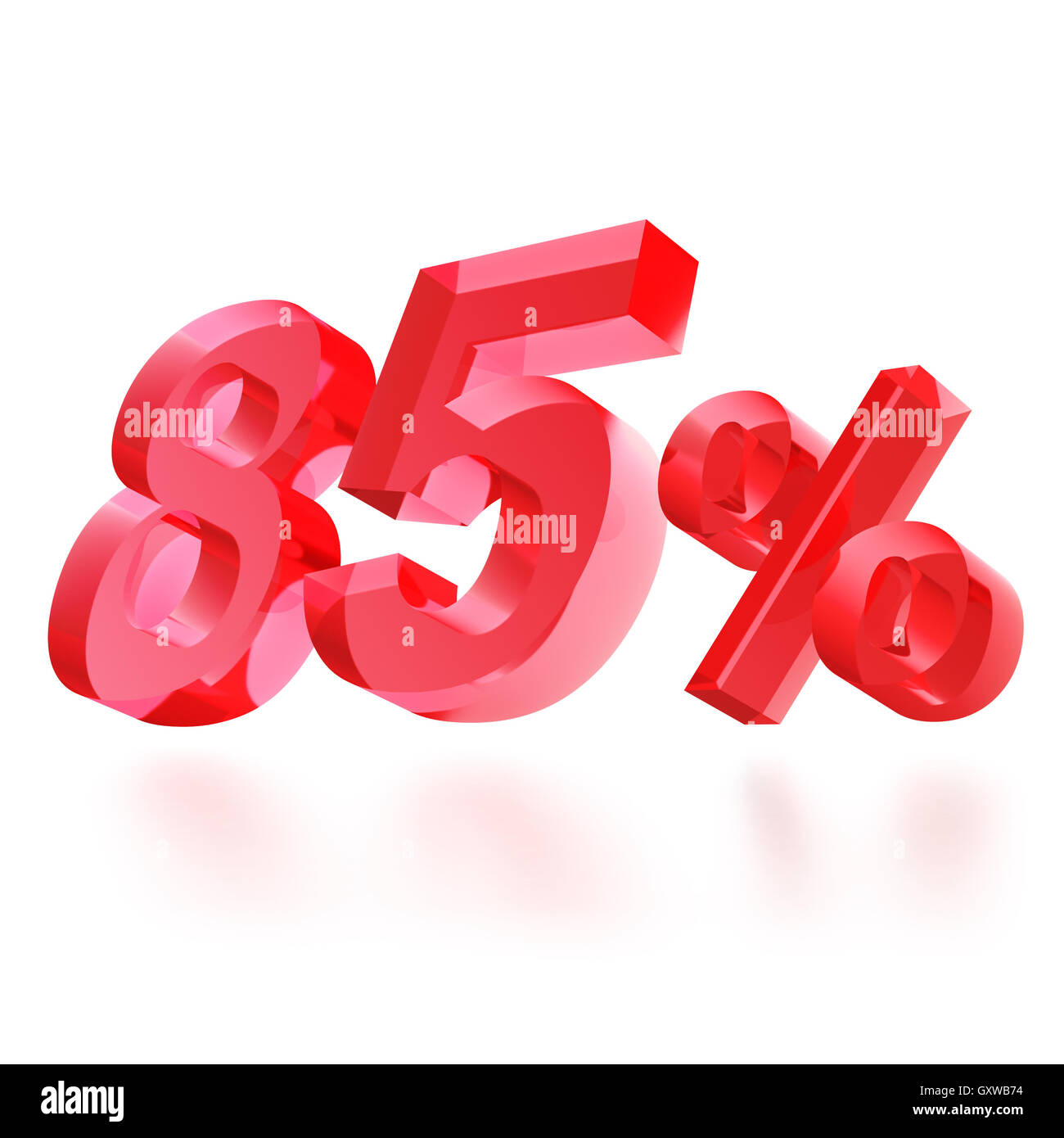 85 percent on white background Cut Out Stock Images & Pictures - Alamy