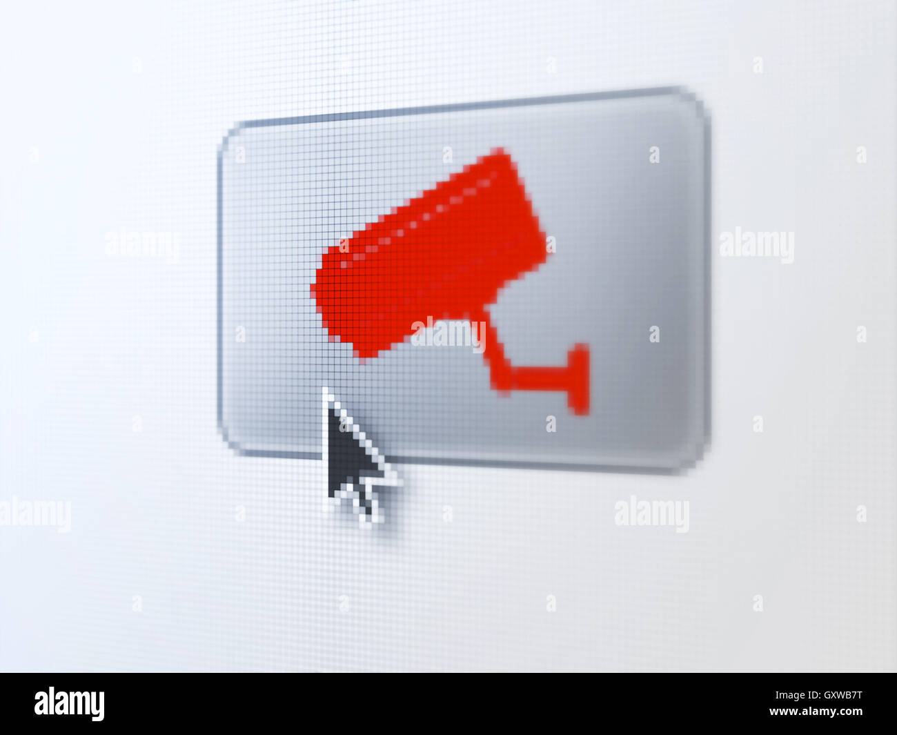 Protection concept: Cctv Camera on digital button background Stock ...