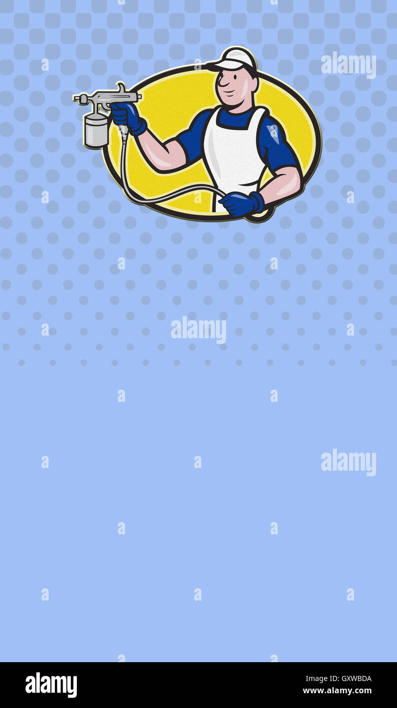 Spray Painter Spraying Gun Cartoon Stock Photo - Alamy