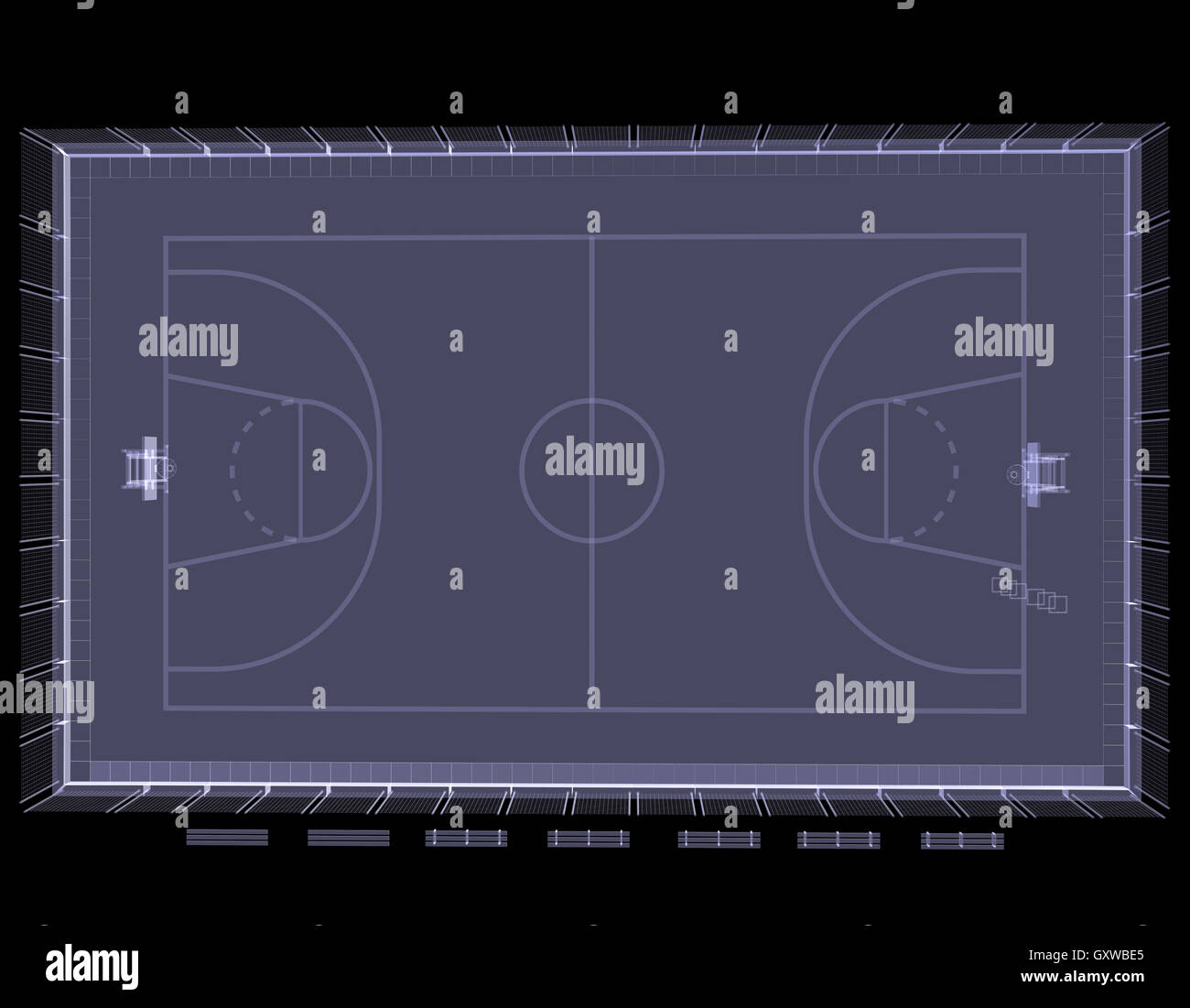 Basketball court. X-ray Stock Photo - Alamy