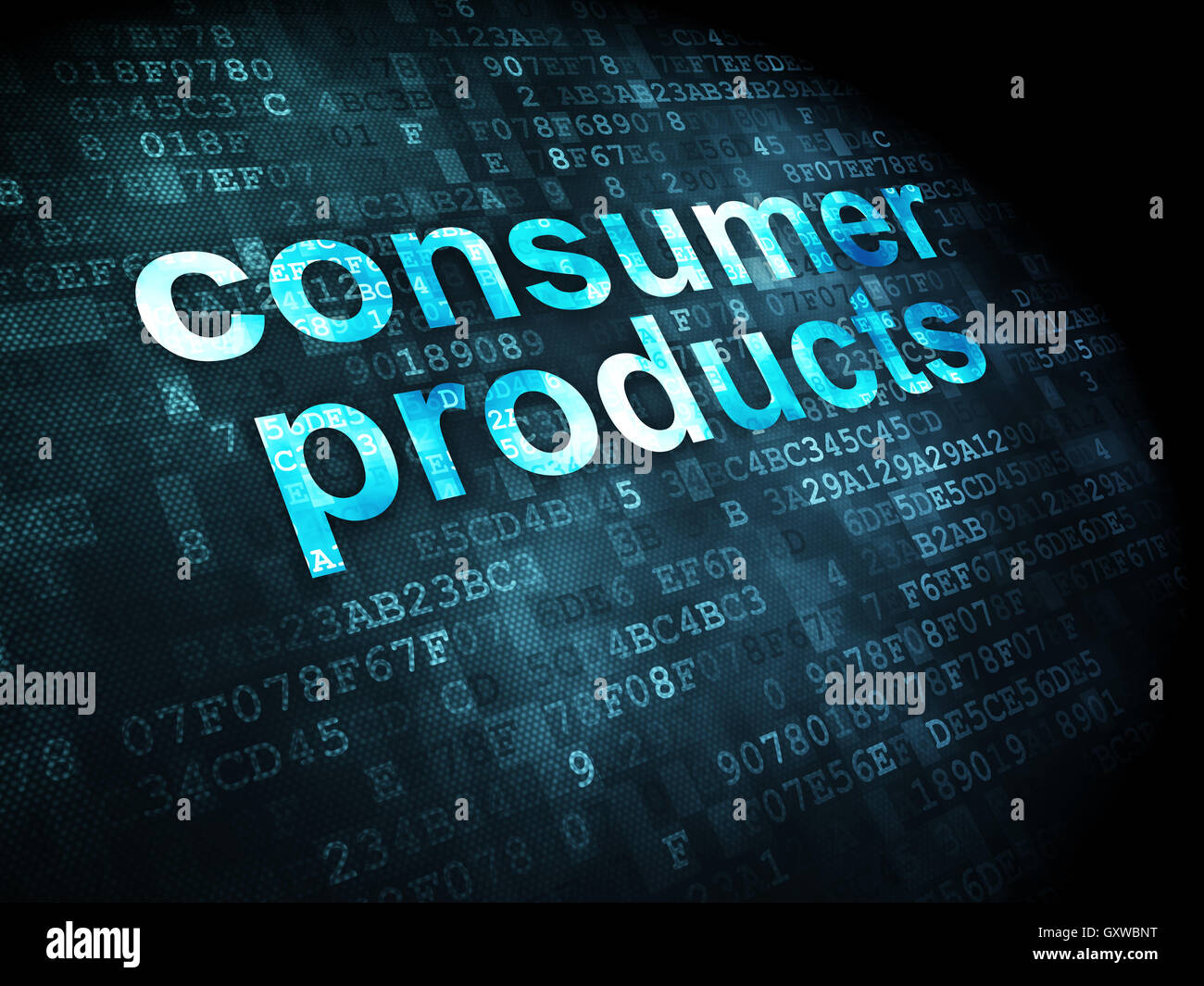 Finance concept: Consumer Products on digital background Stock Photo ...
