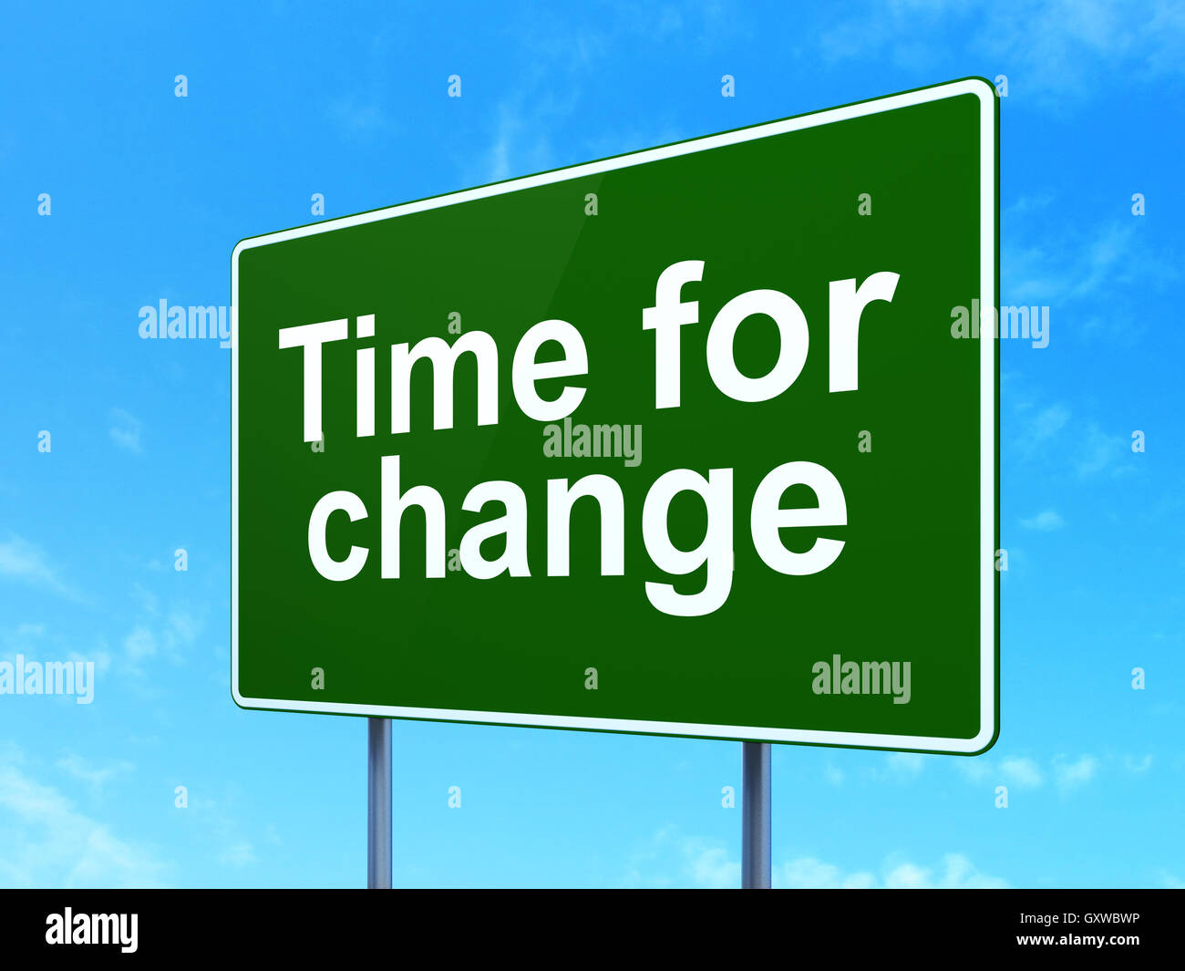 Time concept: Time for Change on road sign background Stock Photo - Alamy