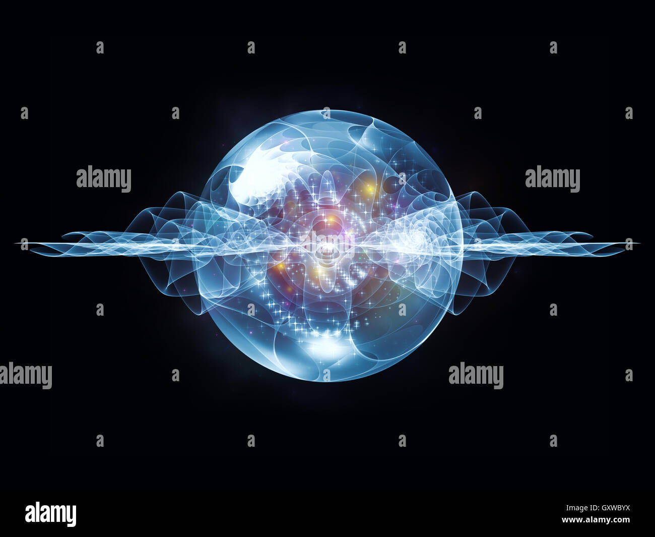 Virtual Wave Particle Stock Photo - Alamy